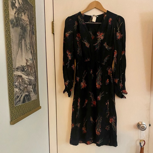 Vintage | Dresses | Vintage Rayon Atomic Print 7s Boho Balloon Sleeve ...